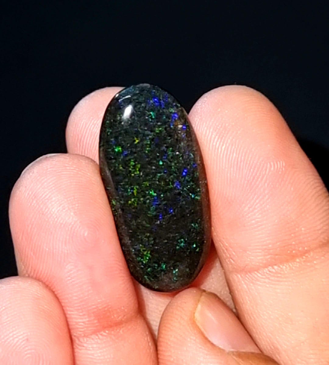 Black Matrix Boulder Opal Pear Shape Cabochon Natural Loose Gemstone ...