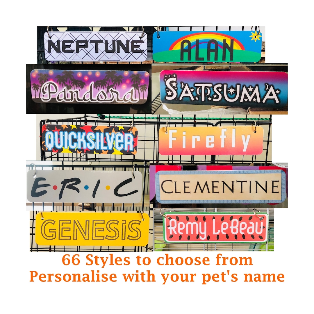 Personalised Pet Name Sign Cage Accessory - Etsy