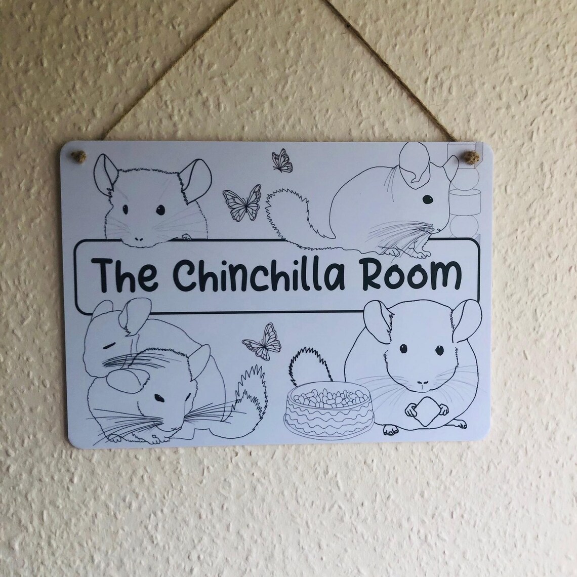 The Chinchilla Room - Novelty Illustrated Wall or Door Sign - Etsy
