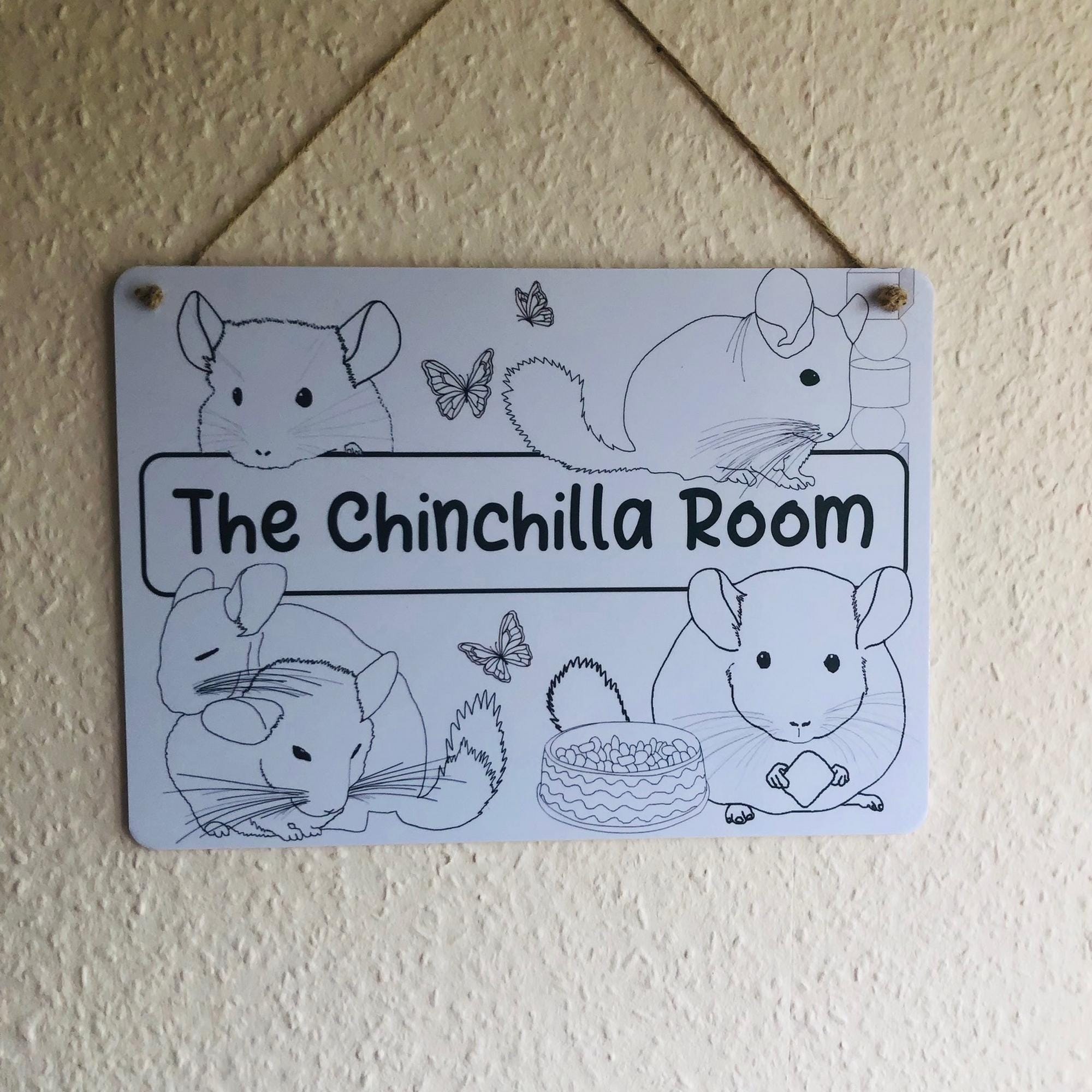 The Chinchilla Room - Novelty Illustrated Wall or Door Sign - Etsy