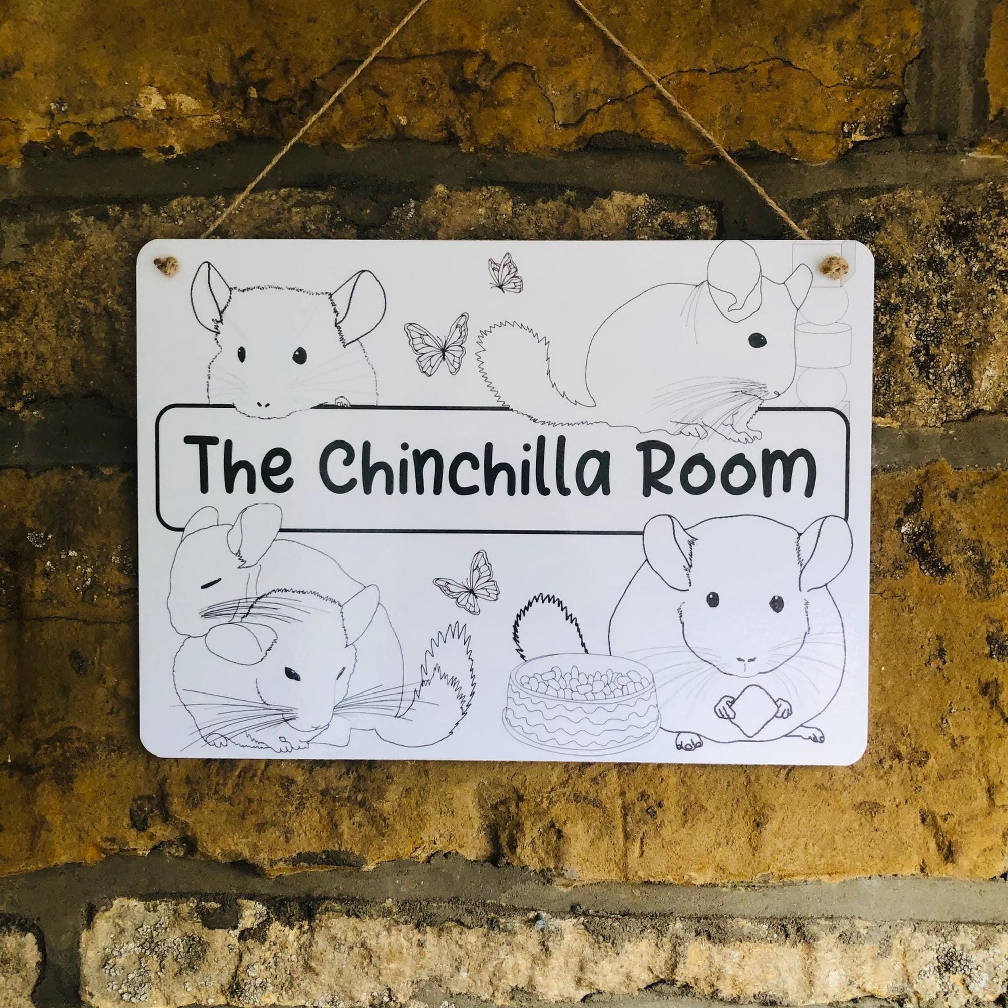 The Chinchilla Room - Novelty Illustrated Wall or Door Sign - Etsy