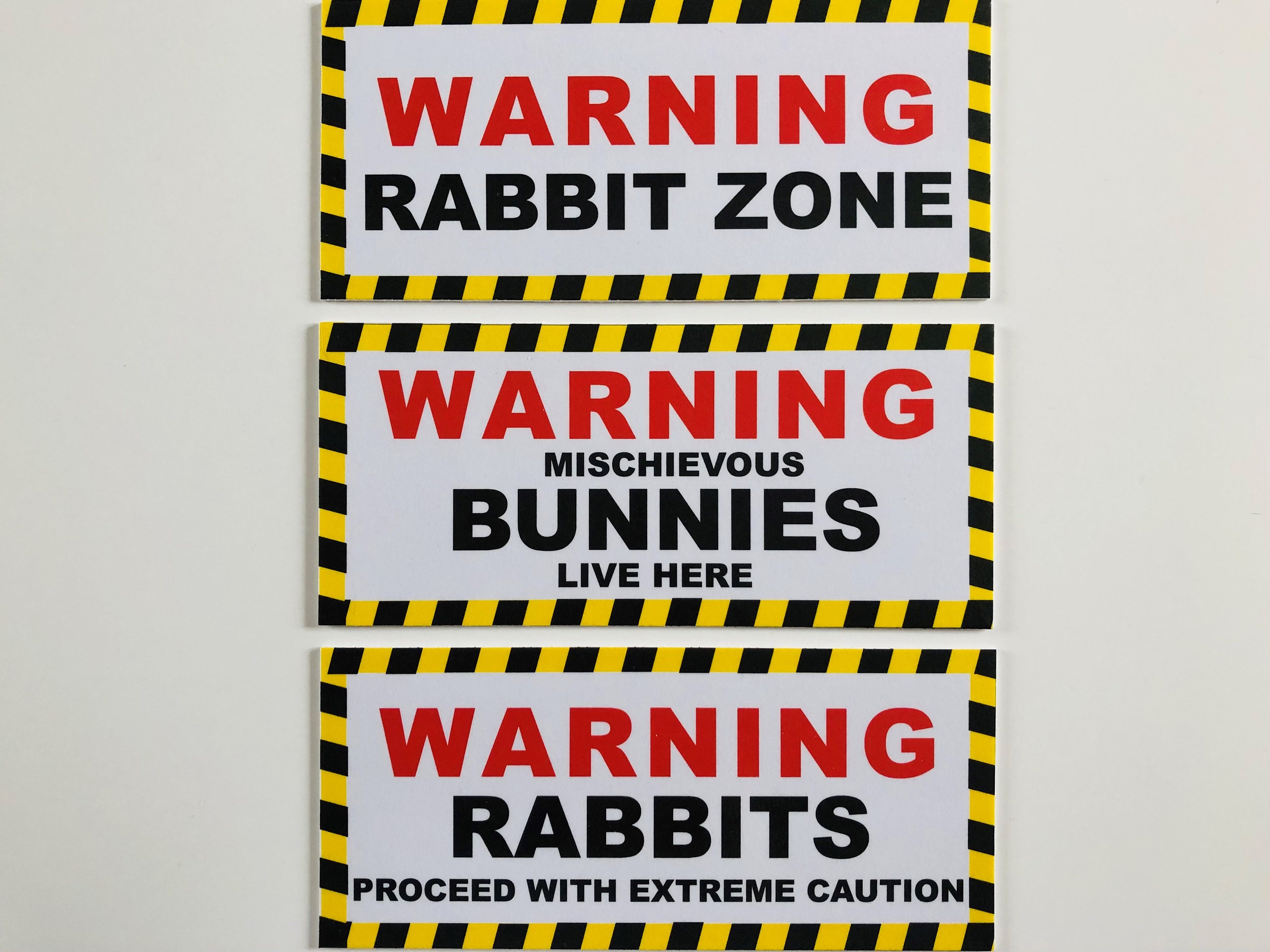 Warning Rabbits assorted novelty signs choice of 3 styles | Etsy