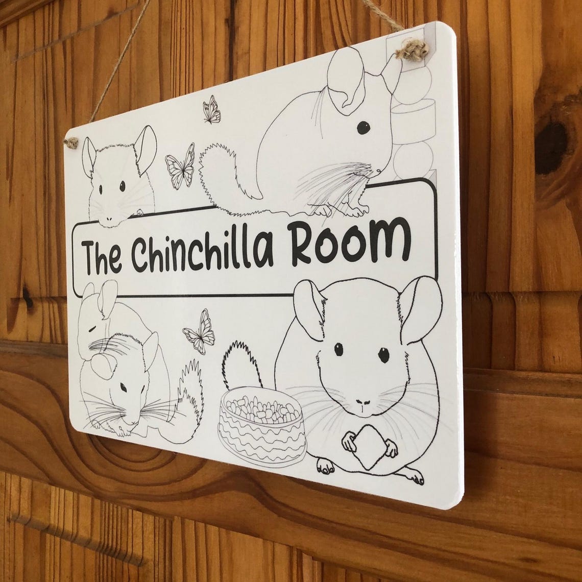 The Chinchilla Room - Novelty Illustrated Wall or Door Sign - Etsy