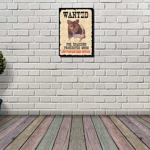 Personalised Hamster Wanted Poster Home Sign Wall Décor - Etsy