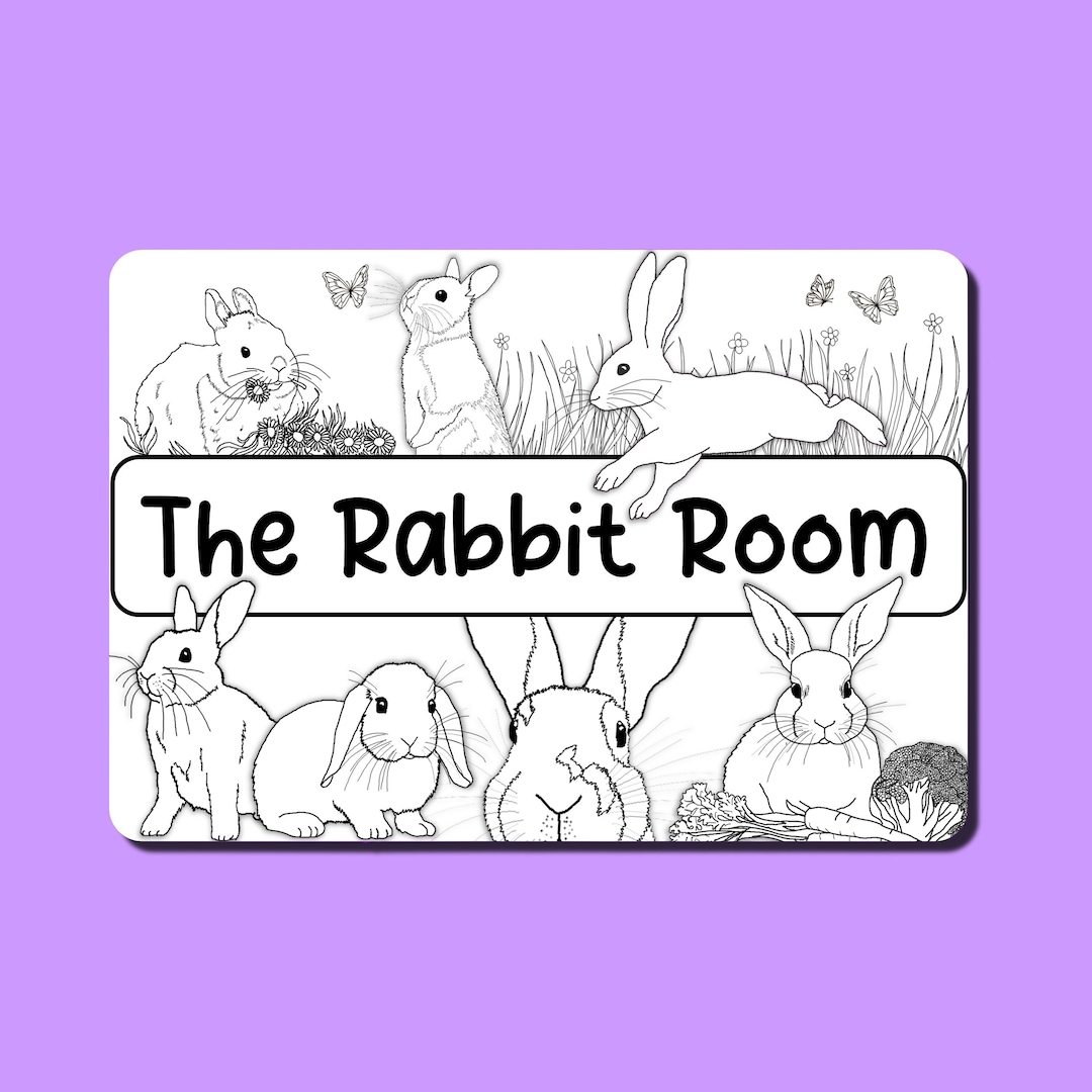 The Rabbit Room - Novelty Illustrated Wall or Door Sign - Etsy