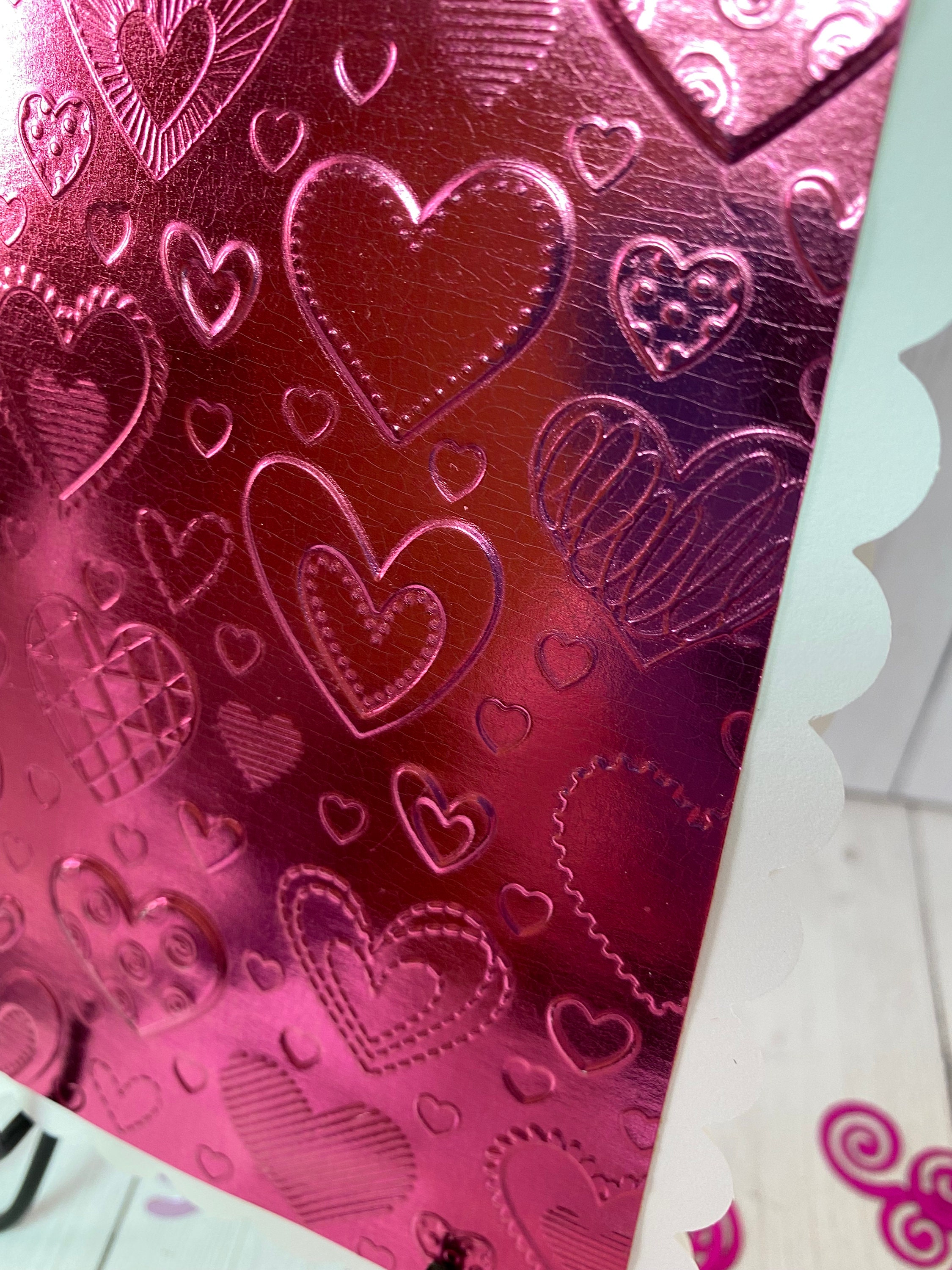 Set of Four Embossed Foil Heart Notecards, Valentine Card, Crafting ...