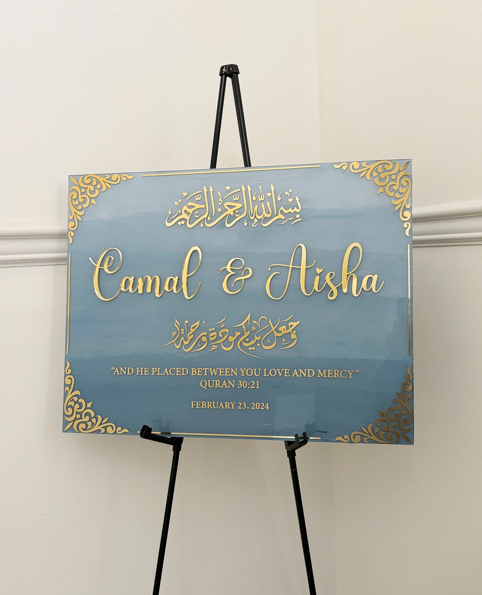 Personalized Arabic Calligraphy Acrylic Sign for Wedding Ceremony - Etsy