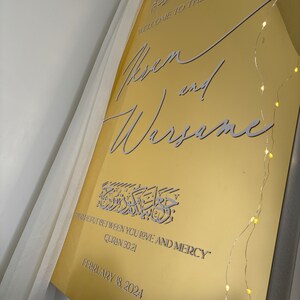 Mirror Nikkah Islamic Sign, Gold Islamic Acrylic Welcome Sign ...