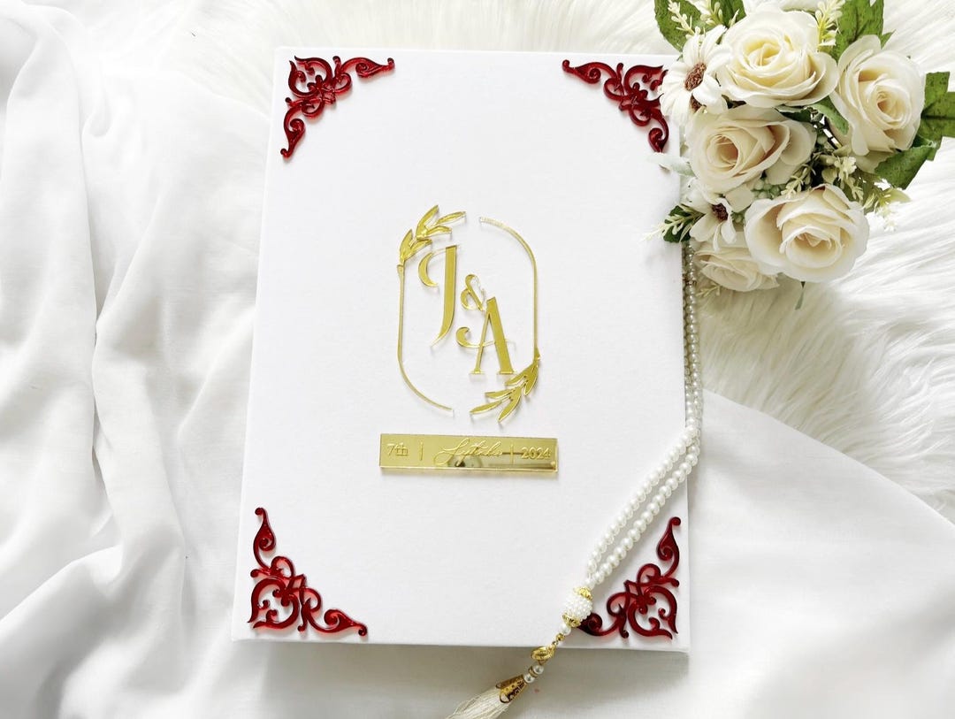 Personalized Nikkah Nama Folder for Marriage Ceremony Document Signing ...
