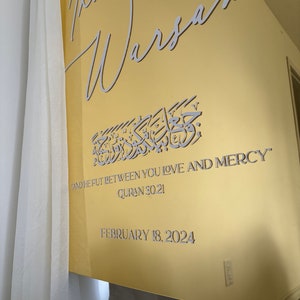 Mirror Nikkah Islamic Sign, Gold Islamic Acrylic Welcome Sign ...