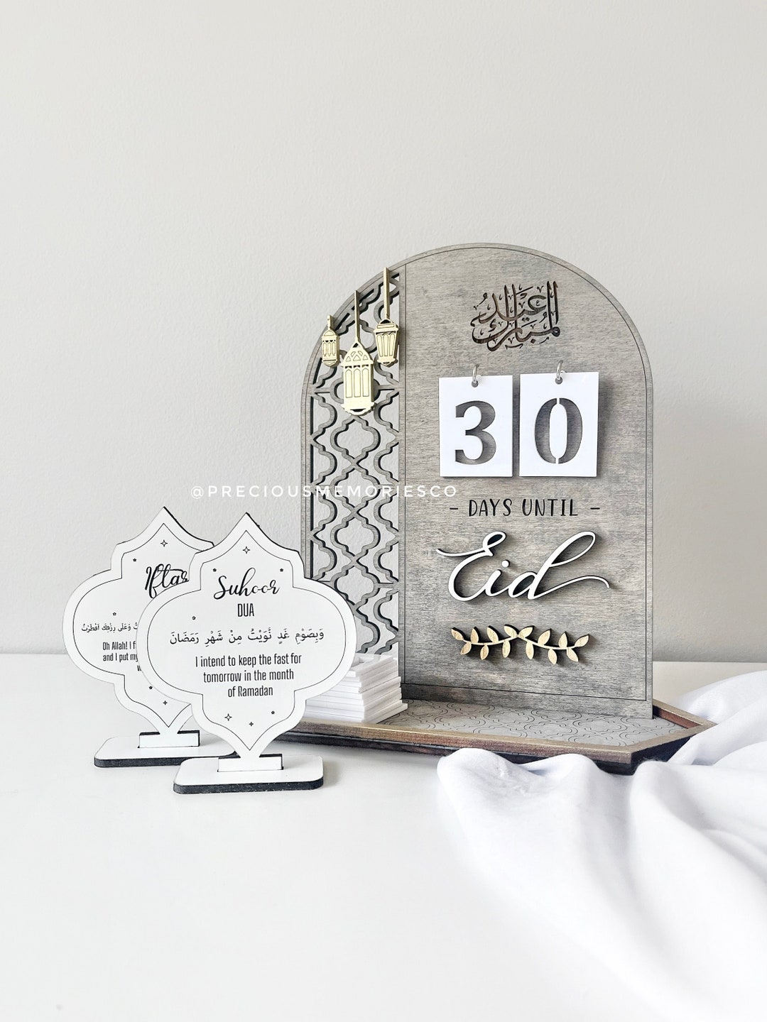 Countdown to Eid, Wooden Ramadan Calendar, 30 Days Til Eid, Eid ...