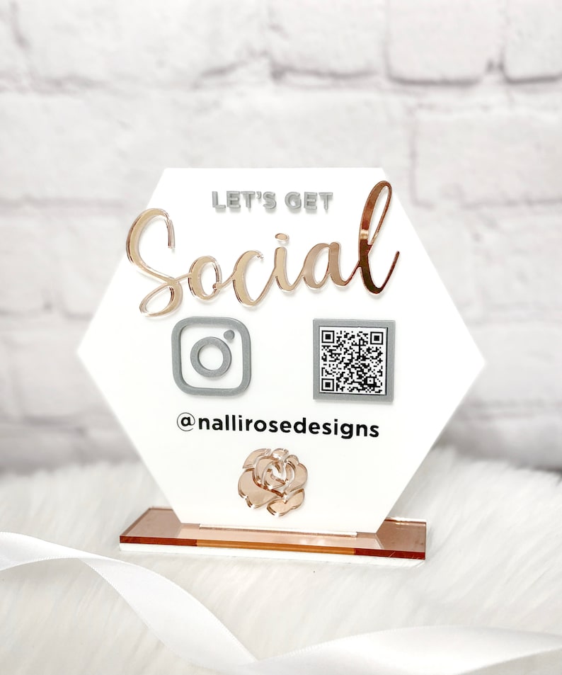QR Code Business Social Media Sign Double Social Media Sign - Etsy