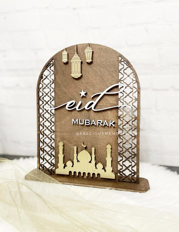 Wooden Eid Mubarak Sign Eid Mubarak Table Piece Eid Mubarak - Etsy