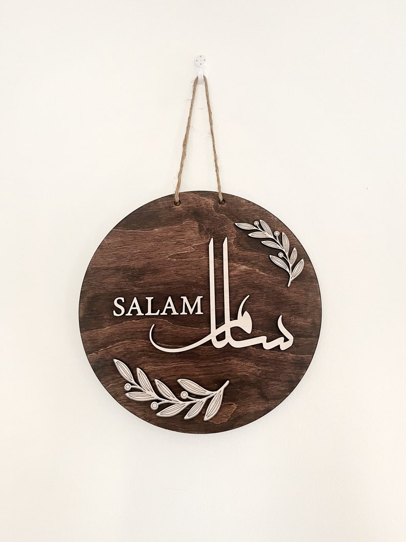Salam Door Sign, Wooden Salam Sign, Peace Be Upon You, 3D Salaam Sign ...