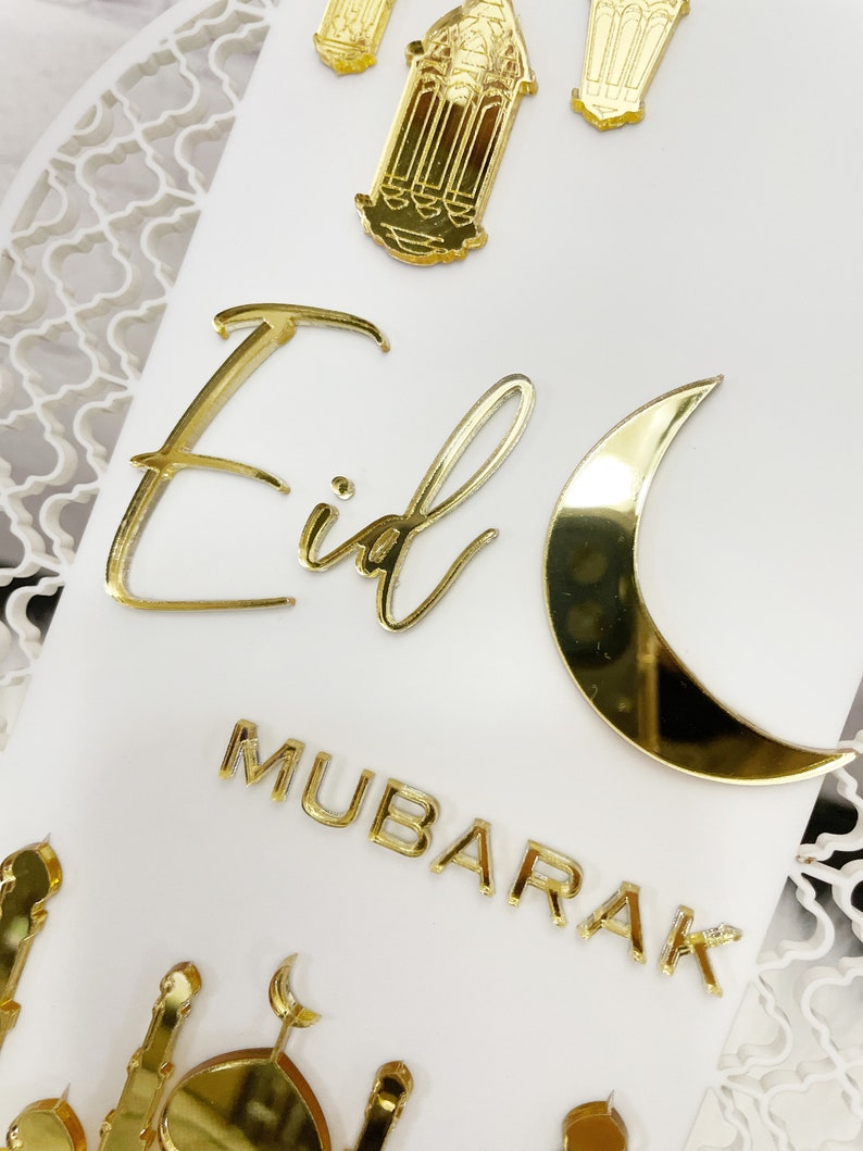 Eid Mubarak Sign Ramadan Mubarak Sign Gold & White - Etsy