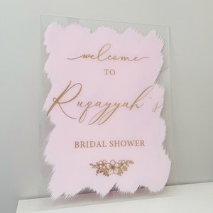 Acrylic Bridal Shower Sign, Bridal Shower Welcome Sign, Painted Acrylic ...