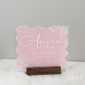 Baby Acrylic Plaque, Birth Announcement Sign, Welcome Baby Sign ...