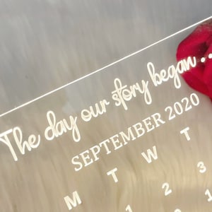 Calendar Date LED Lamp, Personalized Lamp for Couples, Valentine's Day ...