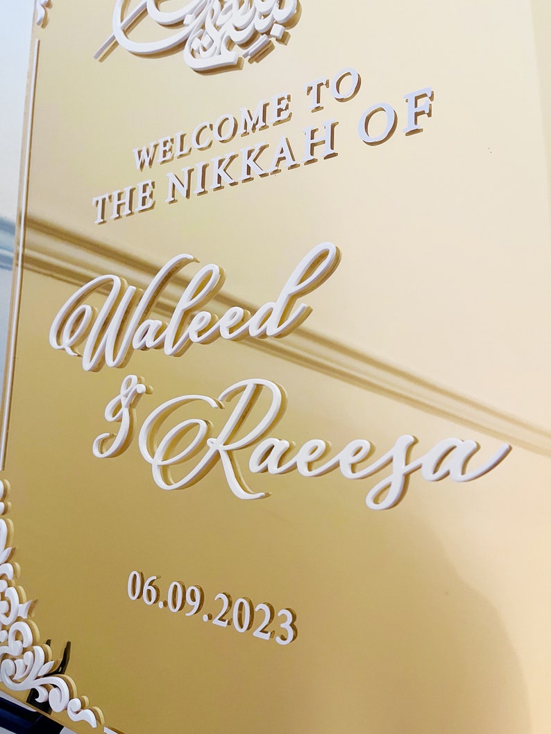 Mirror Nikkah Sign Islamic Acrylic Welcome Entrance Sign - Etsy