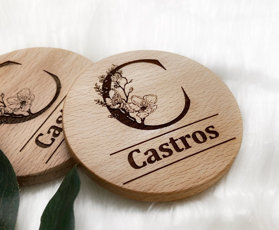 Custom Engraved Coasters Personalized Wood Coasters | Etsy