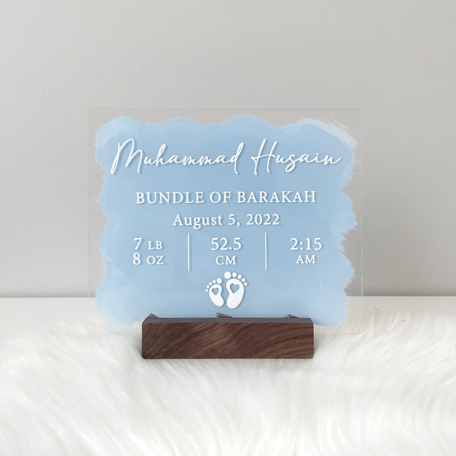 Baby Birth Stat Acrylic Plaque, Birth Announcement Sign, Welcome Baby ...