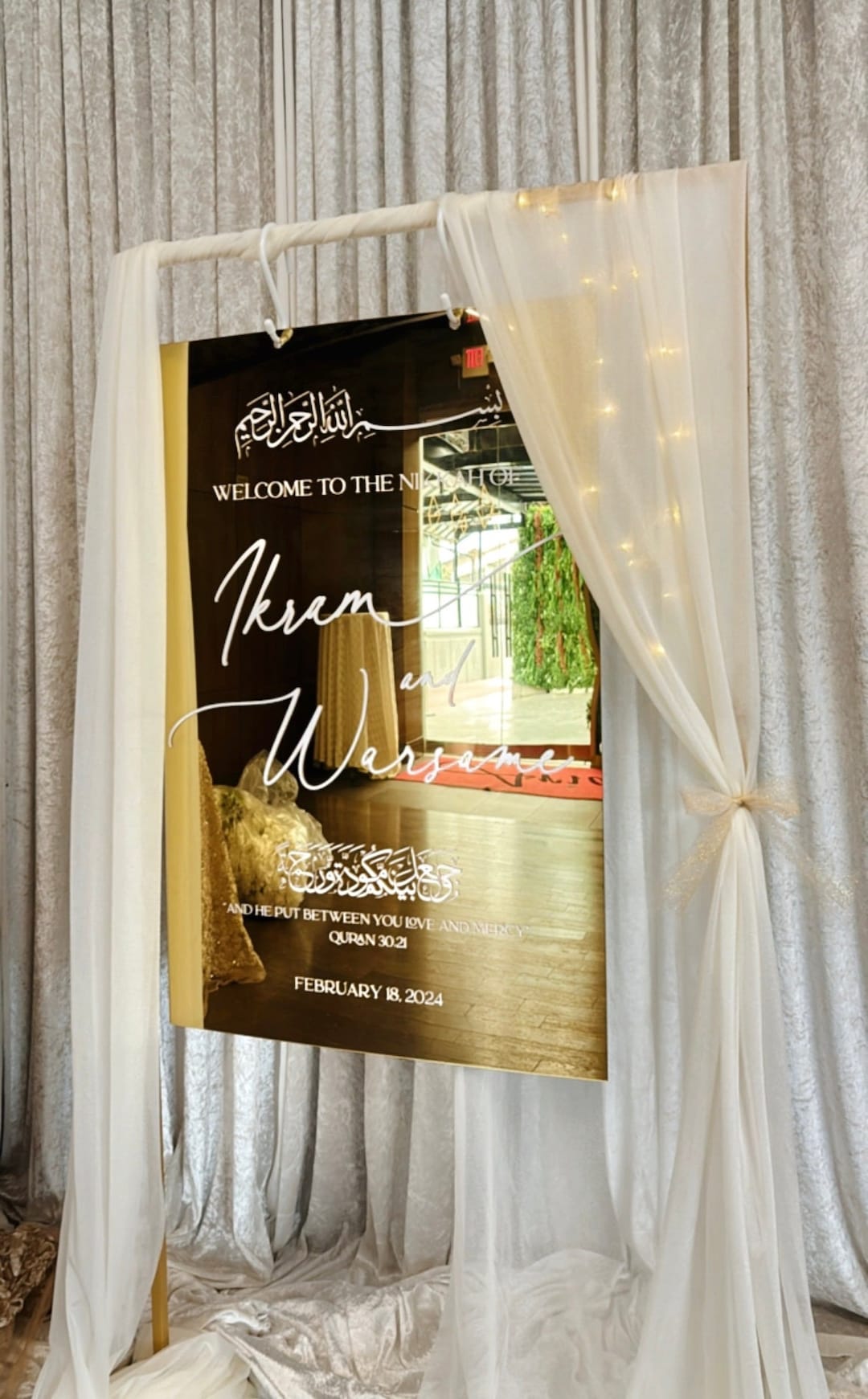Mirror Nikkah Sign: Gold Islamic Wedding Decor (24 X 36") - Etsy