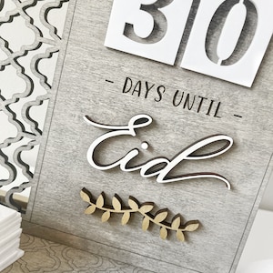 Countdown to Eid, Wooden Ramadan Calendar, 30 Days Til Eid, Eid ...