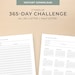 Printable 365 Day Challenge Goal Tracker | A4, A5, Letter, Half Letter ...