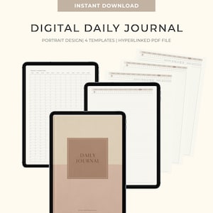 365-day Portrait Digital Daily Journal Book | Hyperlinked PDF File ...