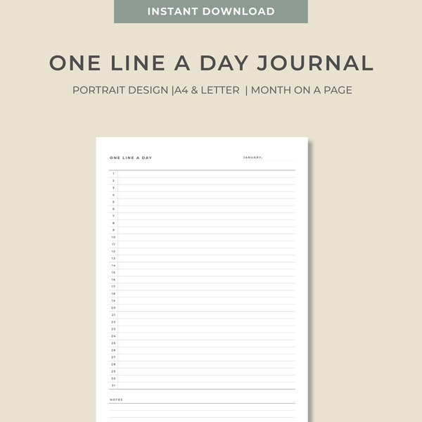 One Line a Day Journal - Etsy