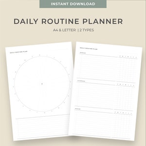 Printable & Editable 2 Types of Daily Routine Planner | A4 , Letter ...