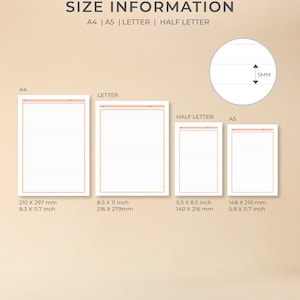 5 Colors of Printable 5mm Lined Note Paper Available in 4 Sizes | A4 ...