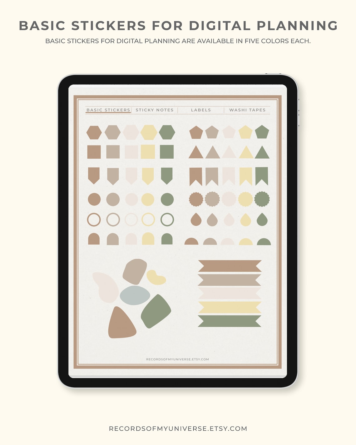 Minimal & Basic Digital Sticker Pack for Good Notes|digital Stickers ...