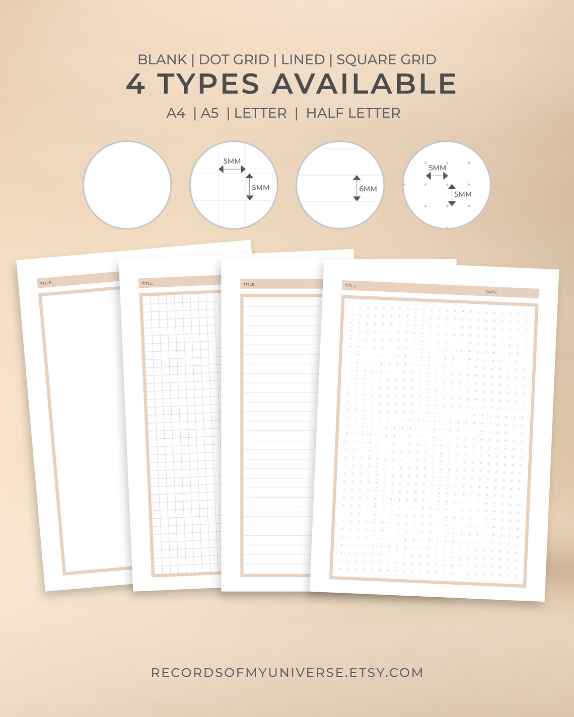 8 Pastel Colors of Printable Basic Notes A4 A5 Letterhalf - Etsy