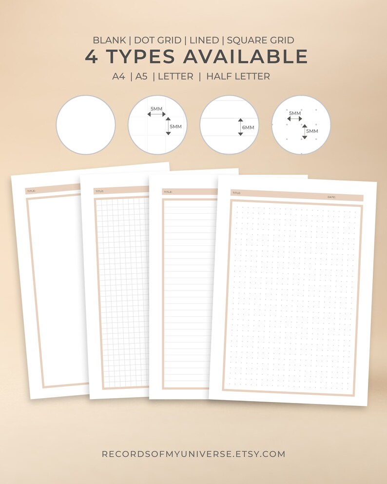 8 Pastel Colors of Printable Basic Notes A4 A5 Letterhalf - Etsy