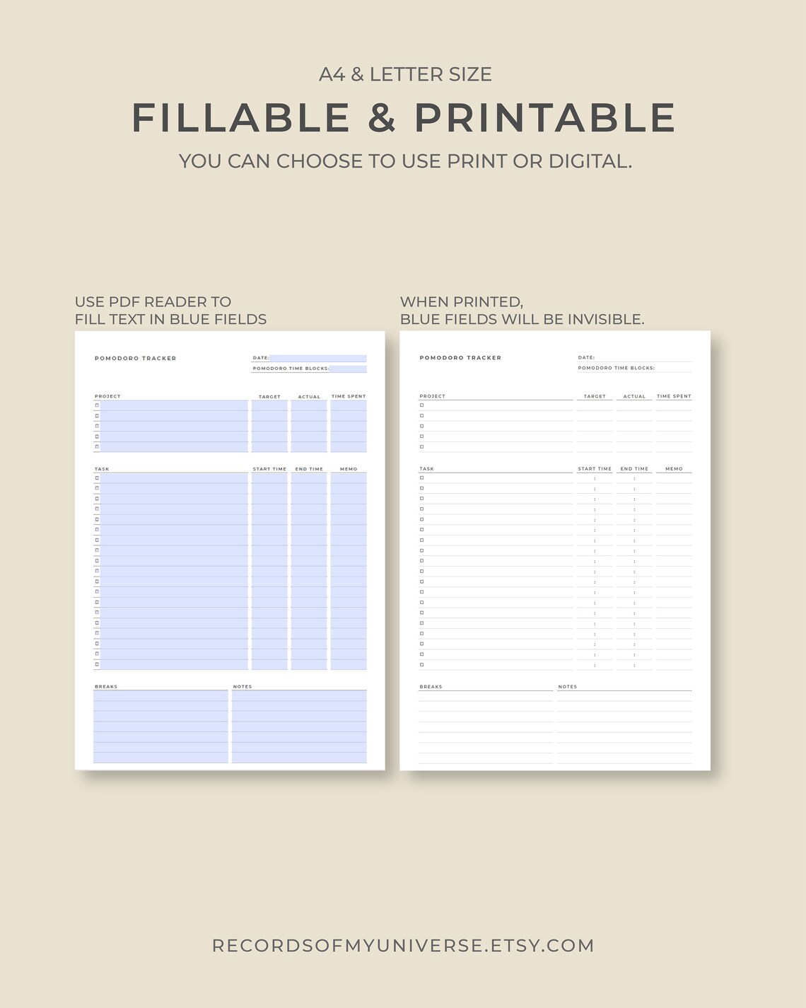Printable & Editable Time Management Bundle A4 A5 Letter | Etsy