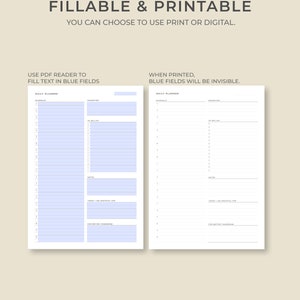 Editable & Printable A4, Letter Simple Daily Hourly Schedule Planner ...