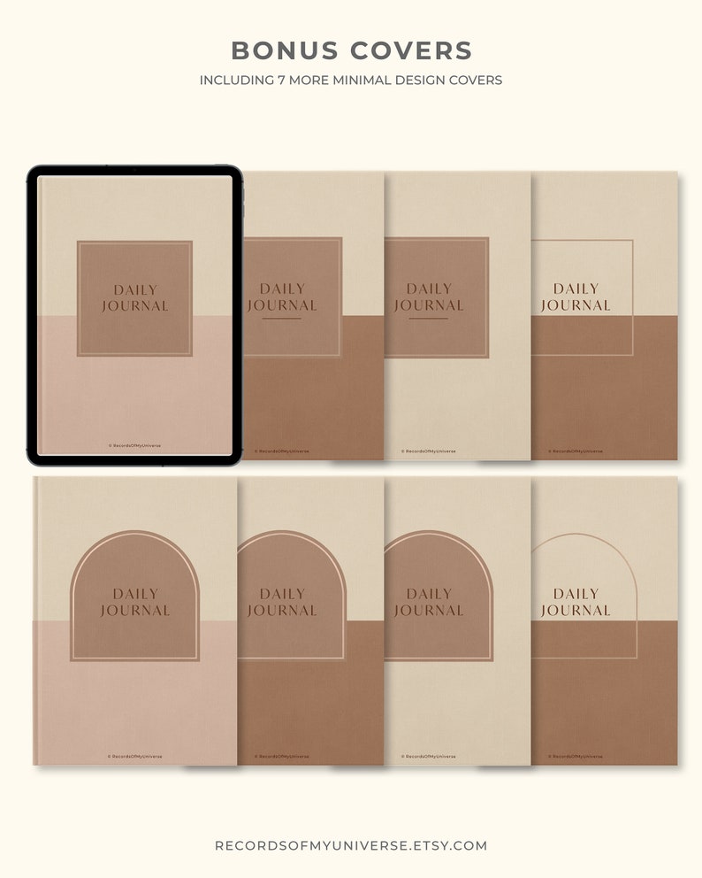 365-day Portrait Digital Daily Journal Book | Hyperlinked PDF File ...