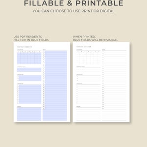 Printable & Editable Minimal Monthly Overview Planner Template | A4 ...