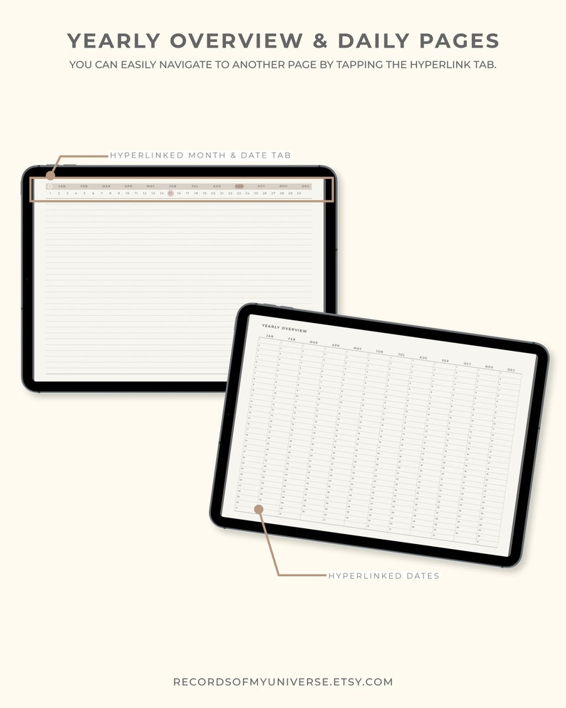 365-day Landscape Digital Daily Journal Book | Hyperlinked PDF File ...