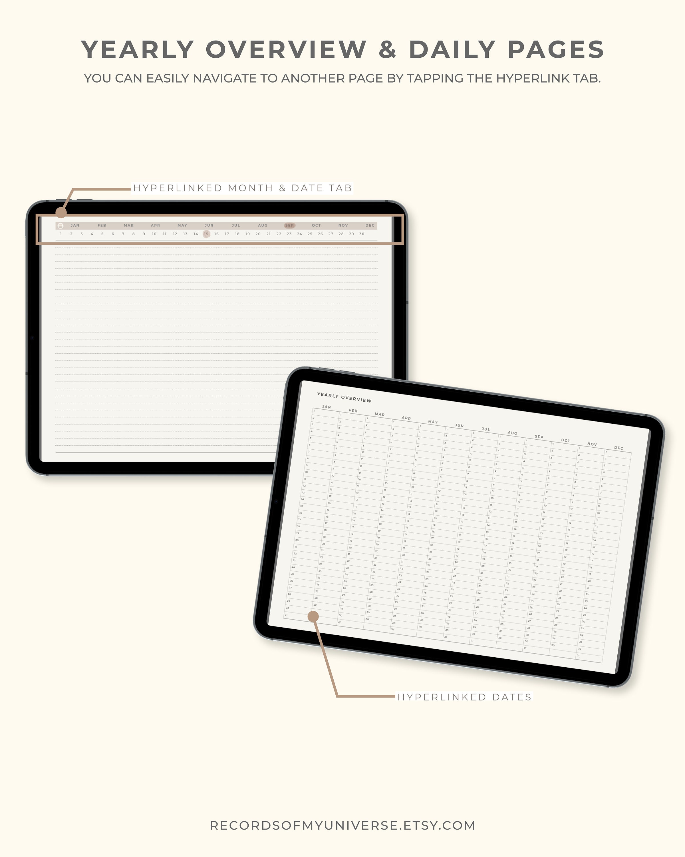 365-day Landscape Digital Daily Journal Book | Hyperlinked PDF File ...