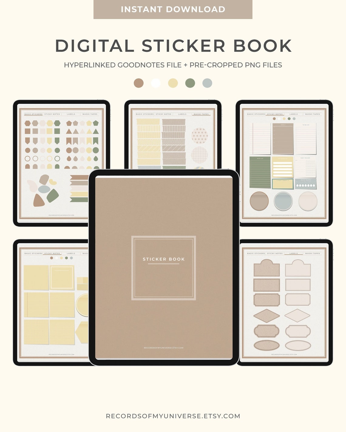 Minimal & Basic Digital Sticker Pack for Good Notes|digital Stickers ...