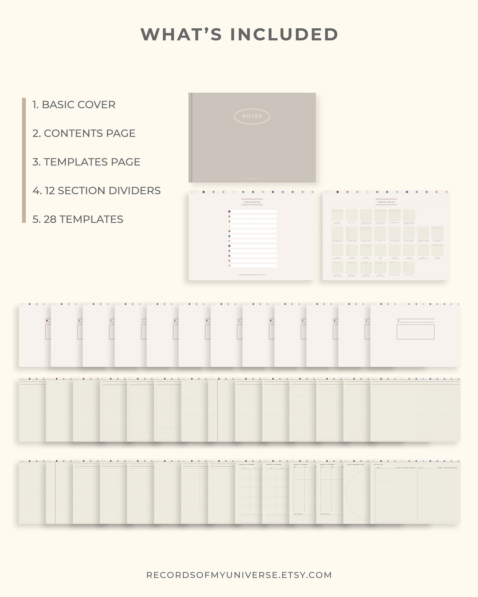 12 Sections of Landscape Digital Notebook Template Hyperlinked PDF File ...