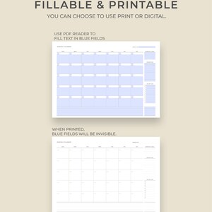 Printable & Editable Productivity Monthly Schedule Planner Template ...