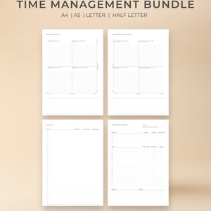 Printable & Editable Time Management Bundle | A4, A5, Letter, Half ...
