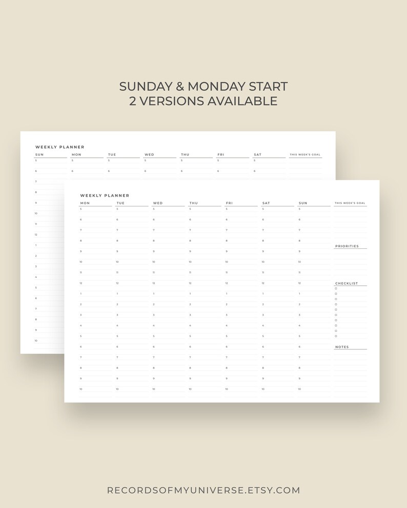 Editable & Printable _ A4 , Letter Size Half Hour Weekly Schedule ...