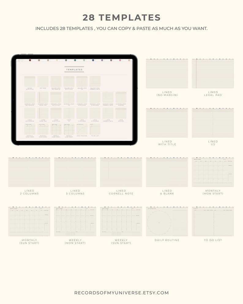 12 Sections of Landscape Digital Notebook Template Hyperlinked PDF File ...