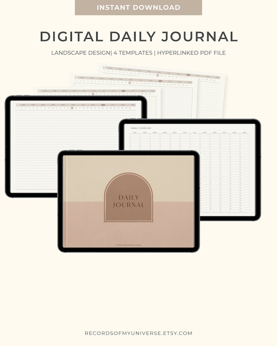 365-day Landscape Digital Daily Journal Book Hyperlinked PDF - Etsy