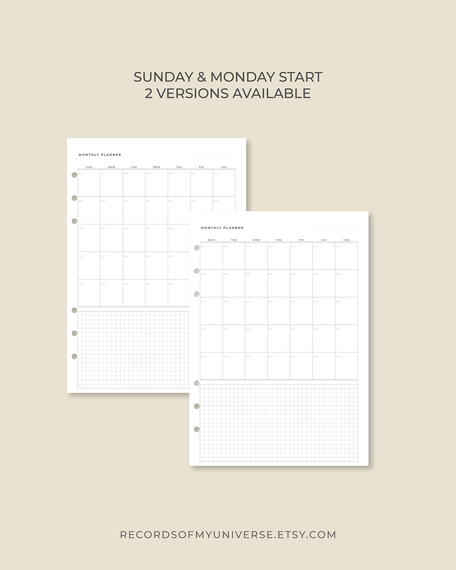 Printable & Editable Simple Monthly Schedule Planner Template A4 ...