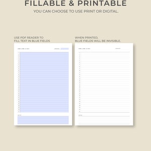 Printable & Editable Minimal One Line a Day Journal | A4, Letter Size ...